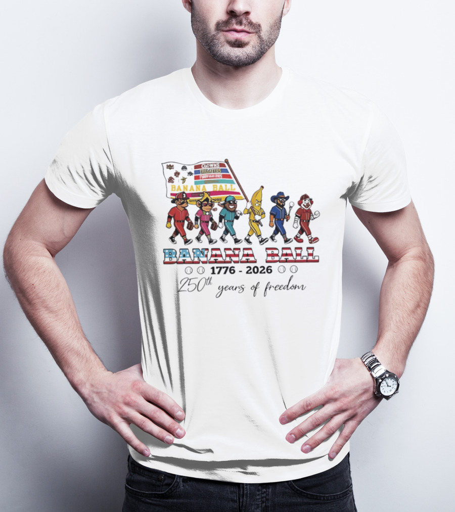 Savannah Bananas Baseball Banana Ball Parade 1776 2026 Celebrating 250th Years Of Freedom T-Shirt
