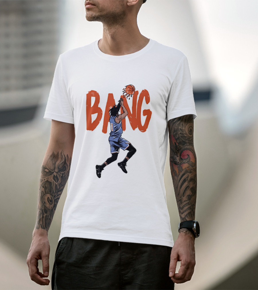 Immanuel Quickley New York Knicks Basketball Player Bang Flaming Shot T-Shirt