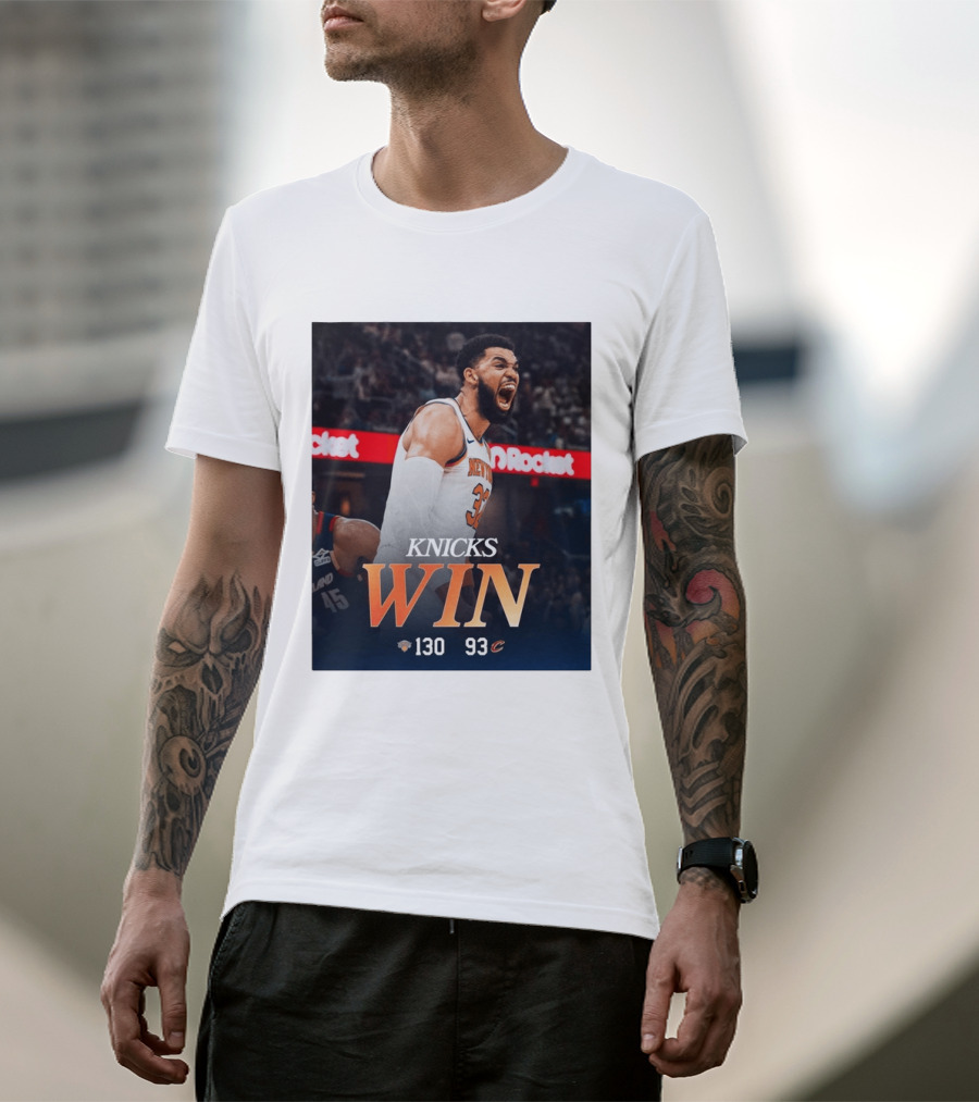 Knicks Win 130 93 Celebration Victory Over Cleveland Playoffs Sweep T-Shirt