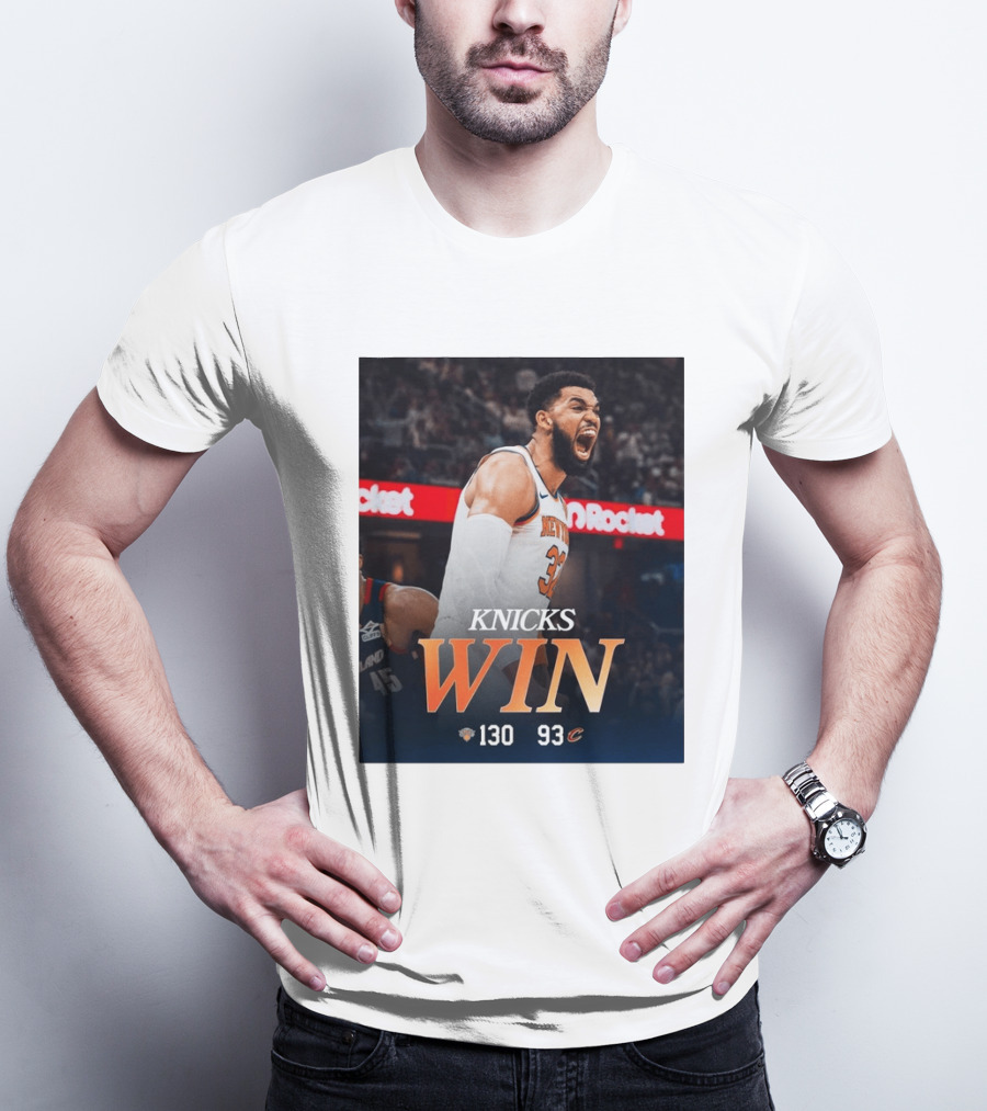 Knicks Win 130 93 Celebration Victory Over Cleveland Playoffs Sweep T-Shirt