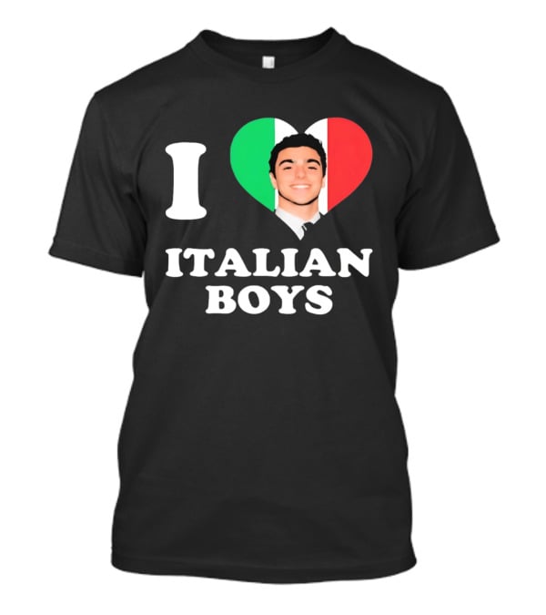 I Love Italian Boys Luigi Mangione Heart Flag T-Shirt