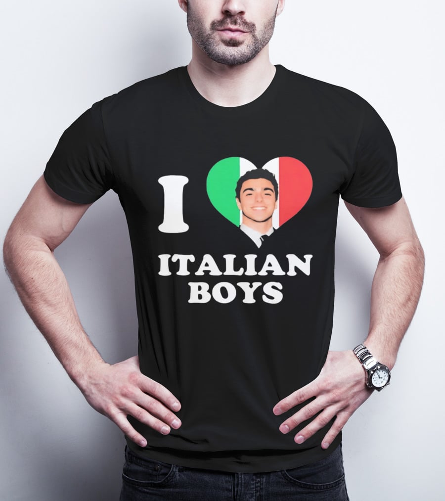 I Love Italian Boys Luigi Mangione Heart Flag T-Shirt