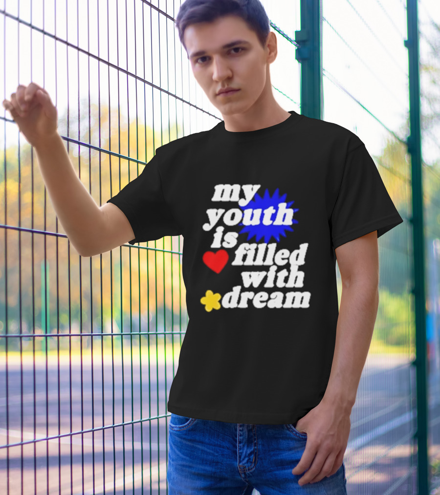 My Youth Is Filled With Dream Heart Star Burst T-Shirt