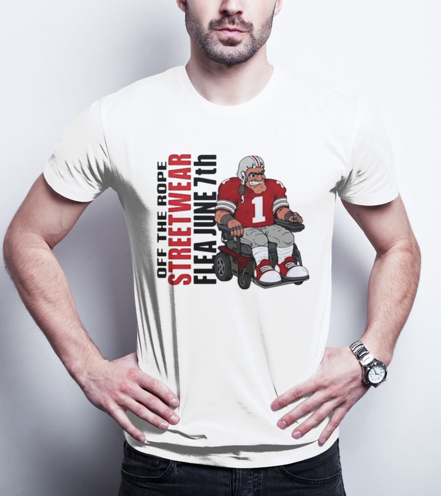 Off The Rope Streetwear Flea June 7th Football Player Wheelchair T-Shirt