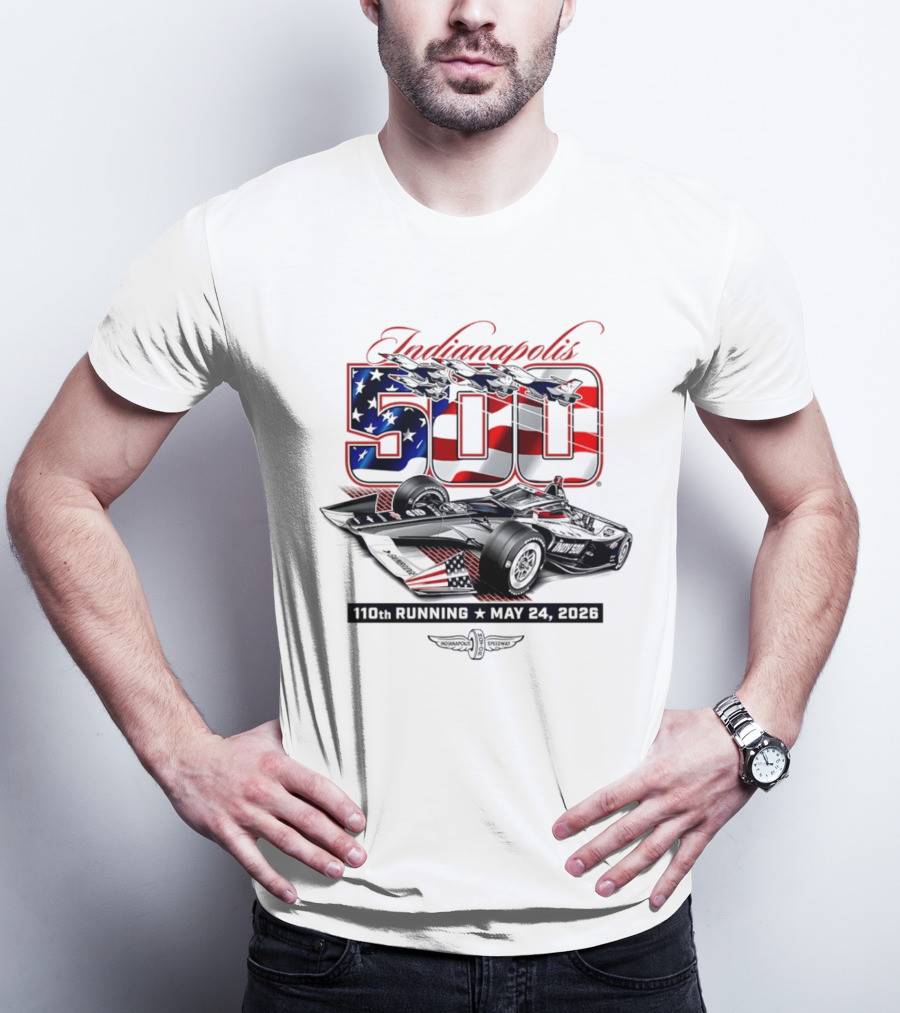 Indianapolis 500 IndyCar 110th Running May 24 2026 American Flag Racing T-Shirt