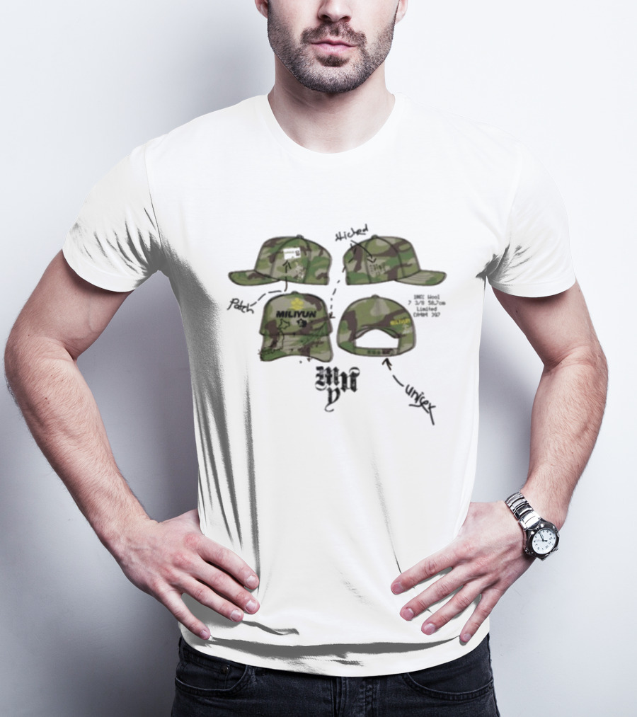 Miliyun Studios Camouflage Cap Techpack Tea Edition T-Shirt