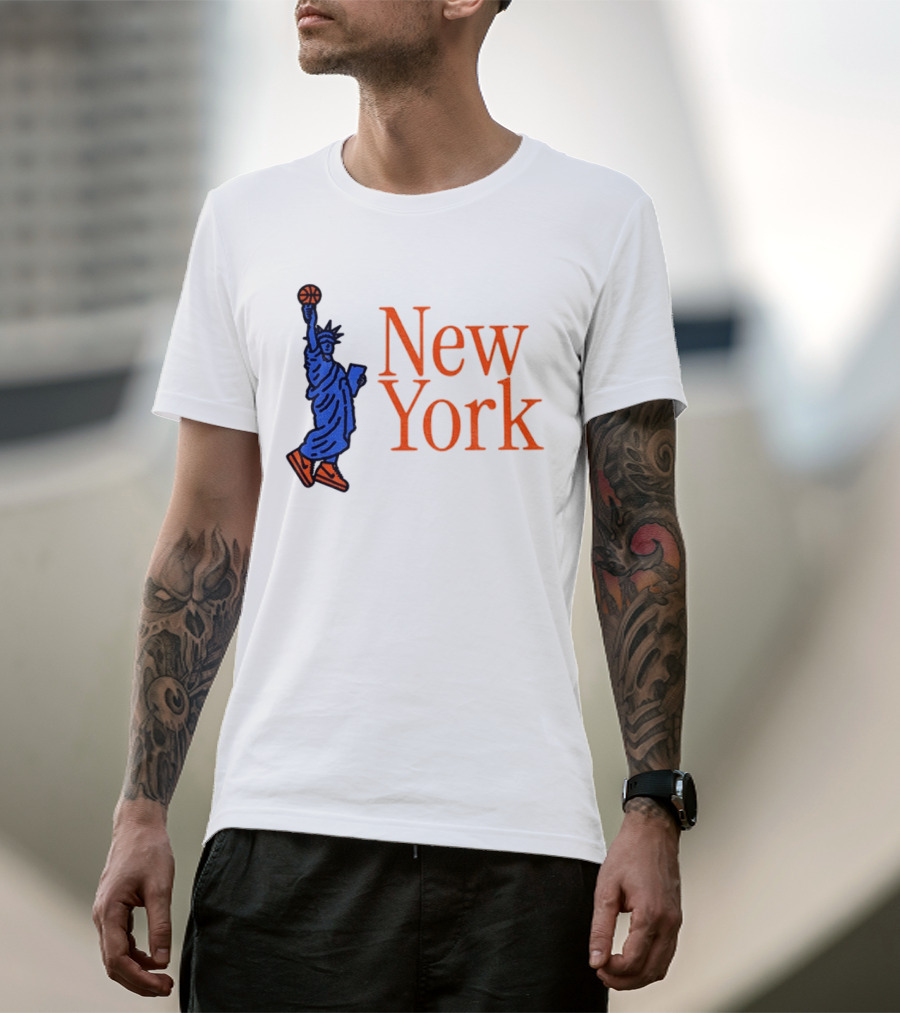 New York Knicks Basketball Statue Of Liberty NBA 2026 T-Shirt
