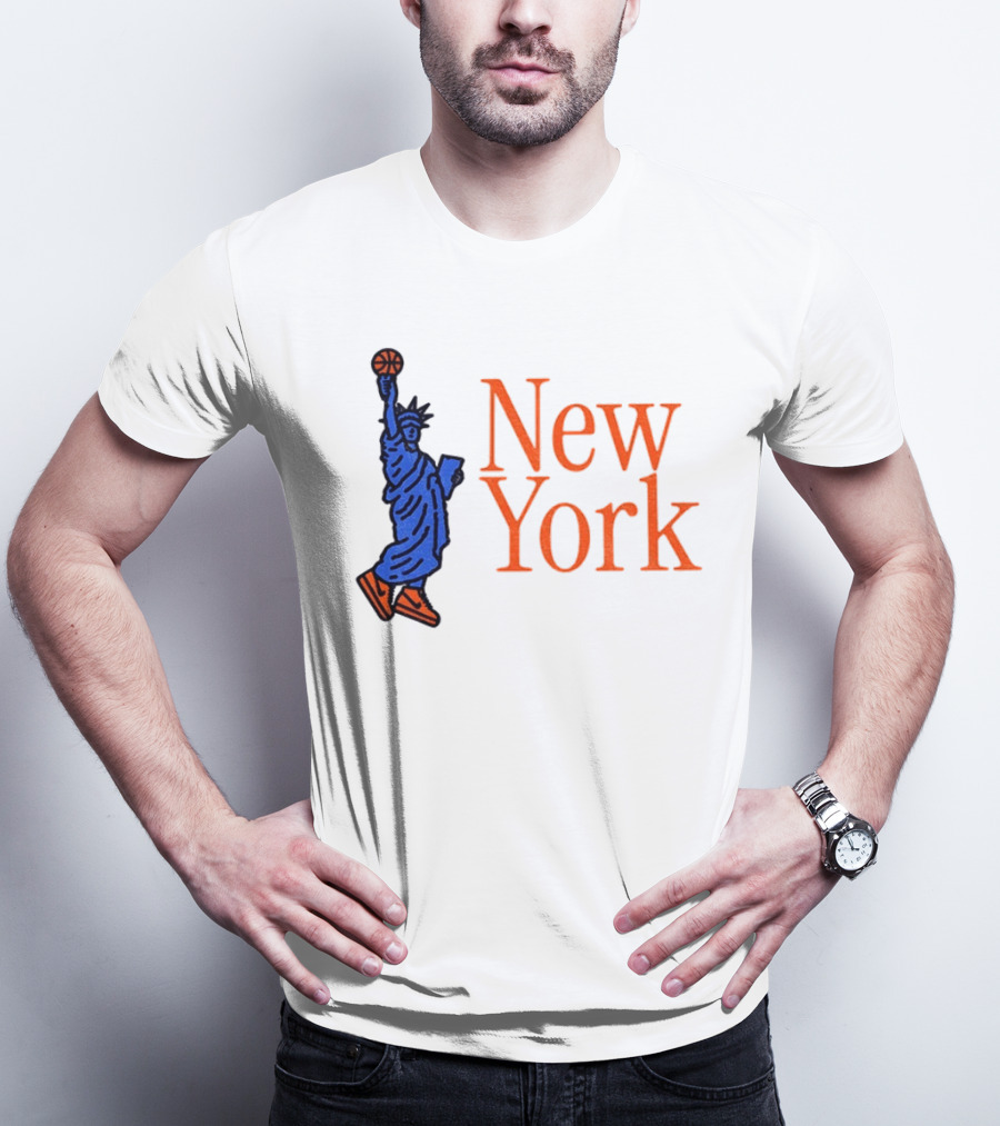 New York Knicks Basketball Statue Of Liberty NBA 2026 T-Shirt