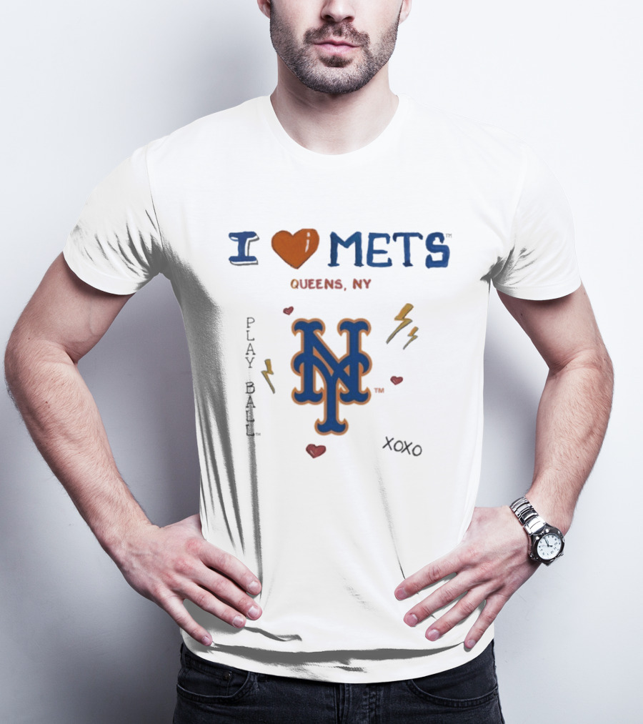 I Heart New York Mets Queens NY Tiny Turnip Toddler Play Ball XOXO T-Shirt