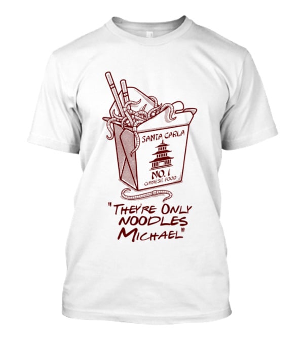 Santa Carla No 1 Chinese Food They're Only Noodles Michael Pagoda Box T-Shirt