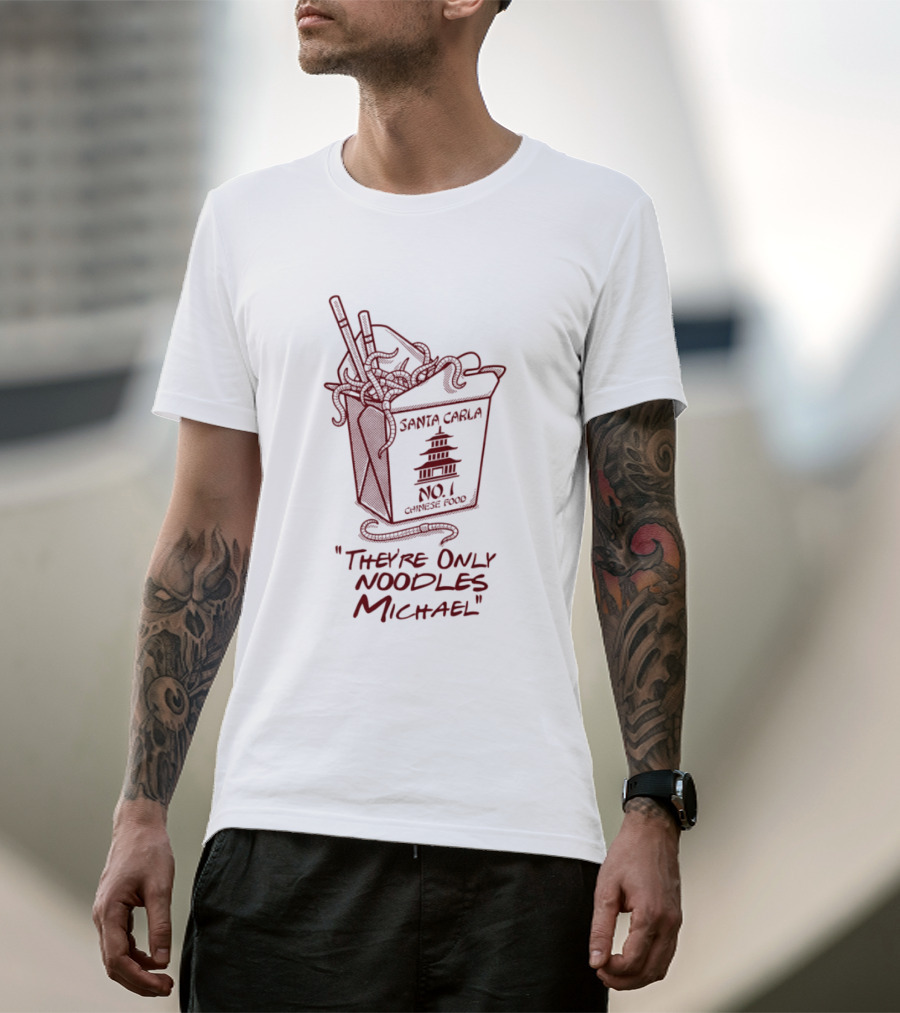 Santa Carla No 1 Chinese Food They're Only Noodles Michael Pagoda Box T-Shirt