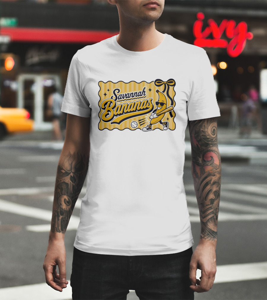 Savannah Bananas Baseball Team Cartoon Character Batting Savannah Georgia 2026 T-Shirt