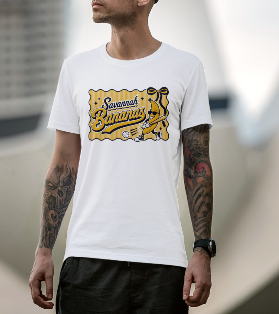 Savannah Bananas Baseball Team Cartoon Character Batting Savannah Georgia 2026 T-Shirt