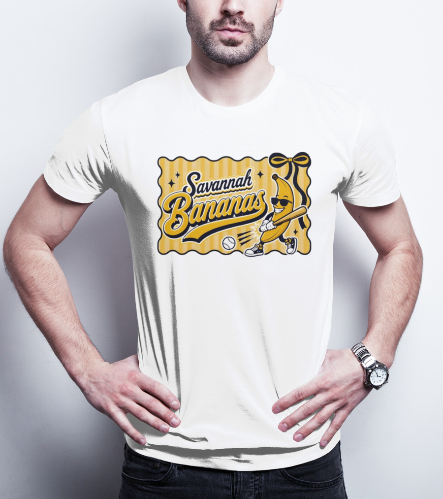 Savannah Bananas Baseball Team Cartoon Character Batting Savannah Georgia 2026 T-Shirt