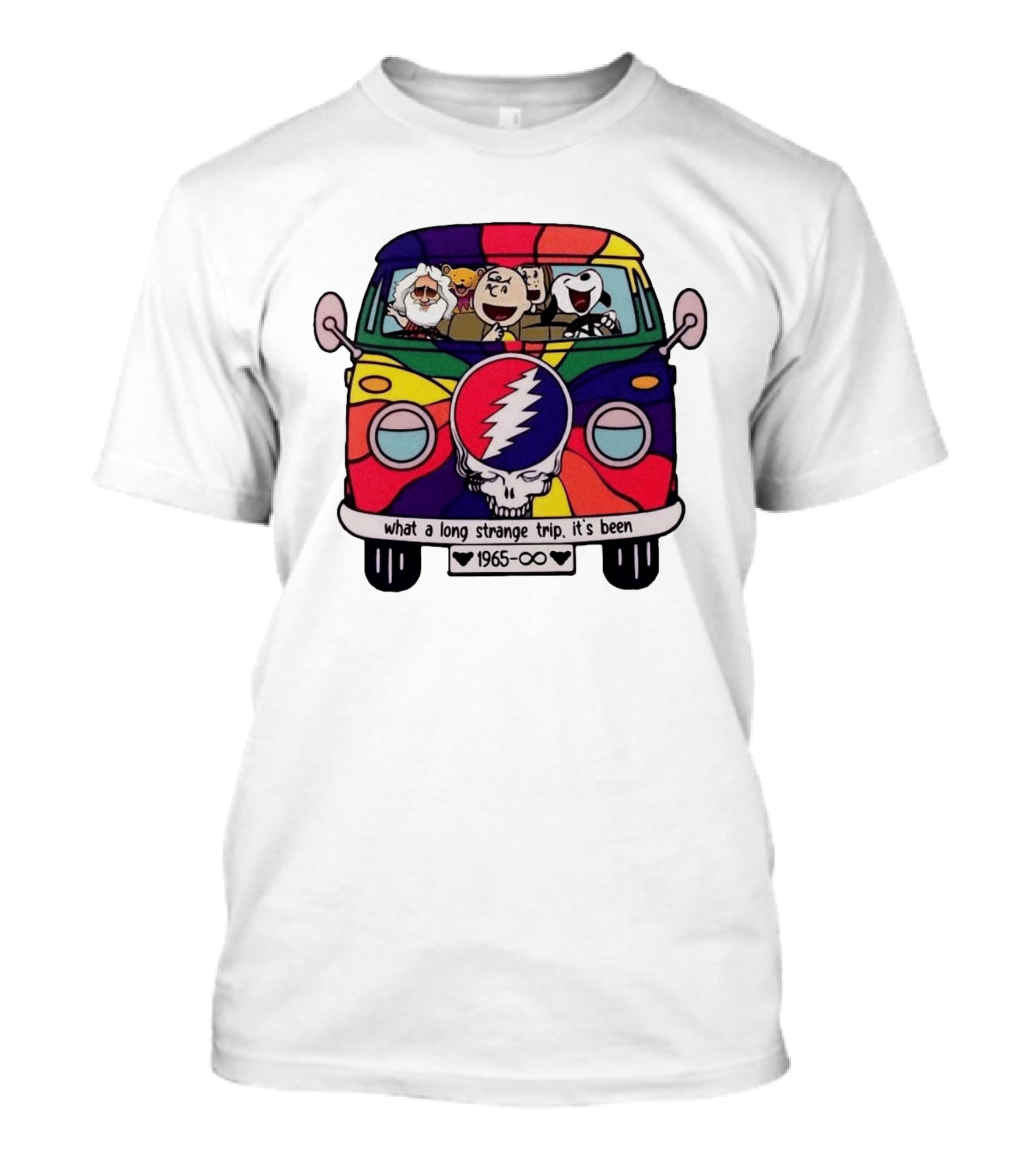 Snoopy Grateful Dead 1965 Psychedelic Bus What A Long Strange Trip It's Been T-Shirt