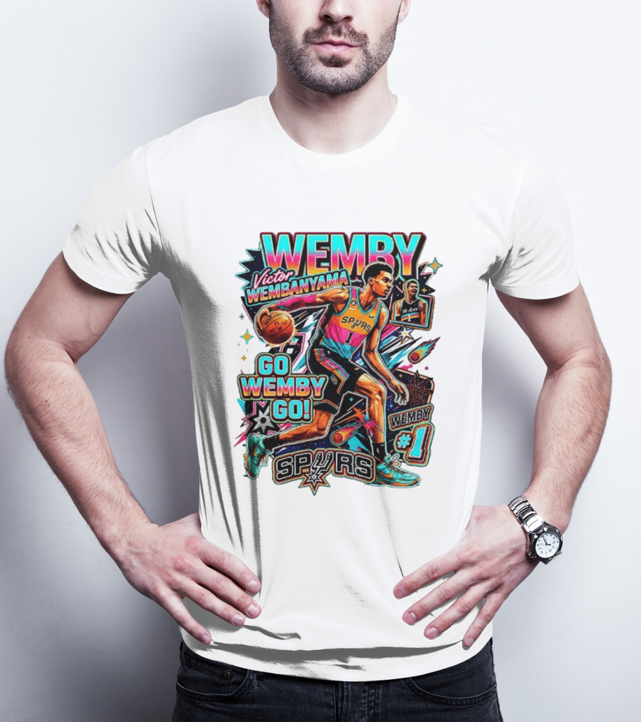 Victor Wembanyama Spurs Wemby Number 1 Go Wemby Go Basketball 2026 T-Shirt