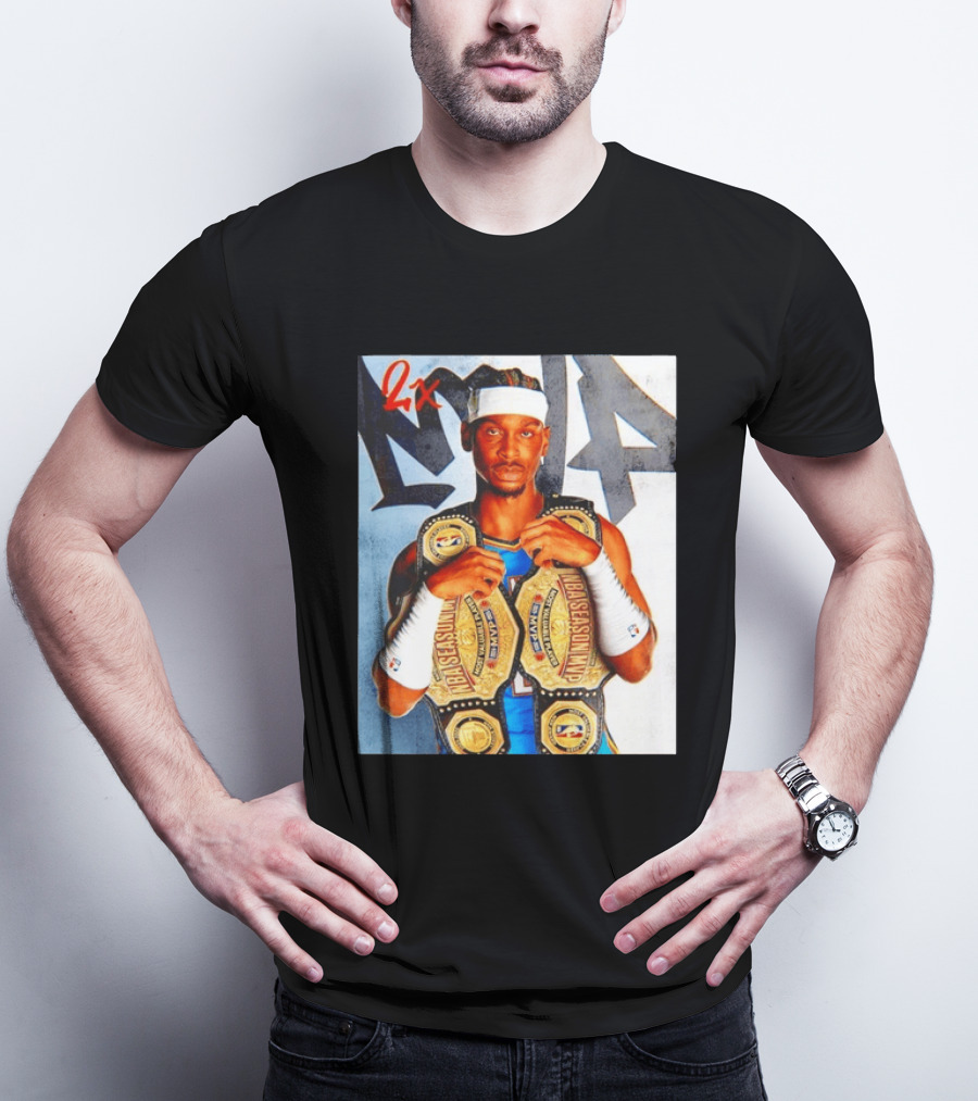 Shai Gilgeous Alexander 2X NBA MVP Champion Image T-Shirt