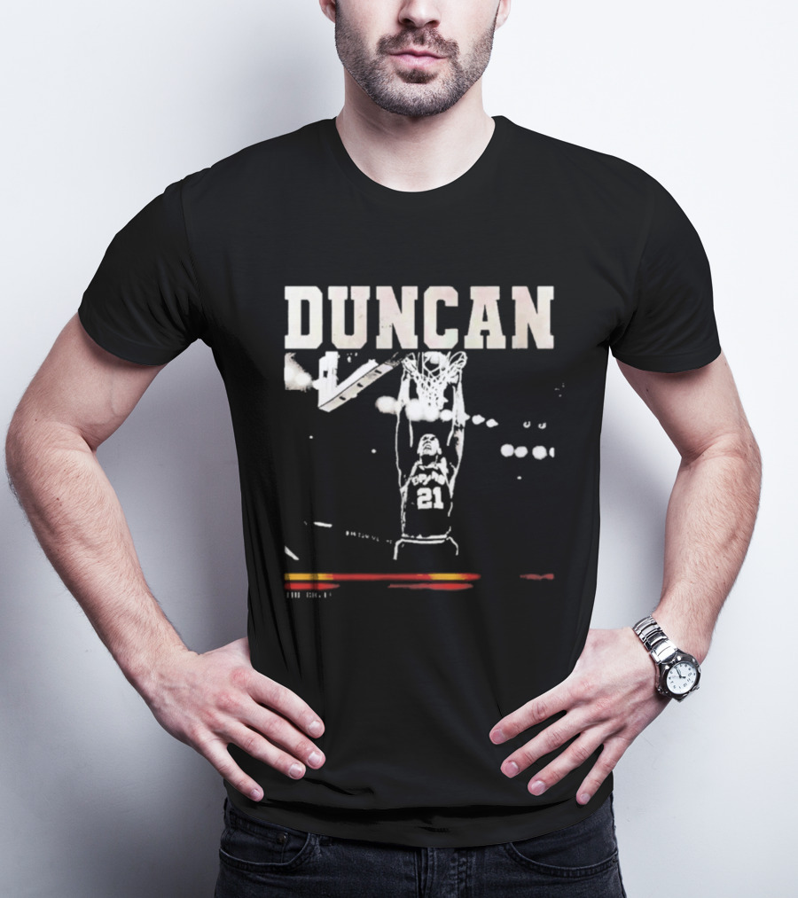Tim Duncan Dunk Spurs Big Fundamental 21 T-Shirt