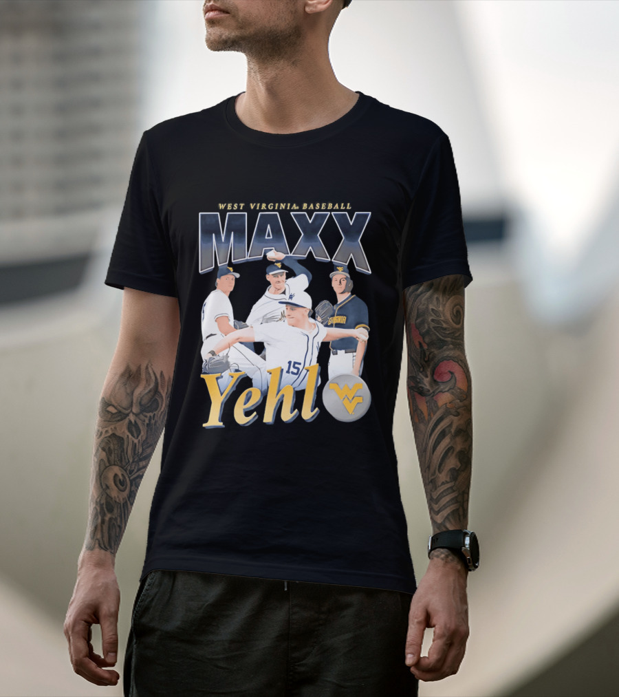 West Virginia Baseball Maxx Yehl WV Iconic Sports T-Shirt