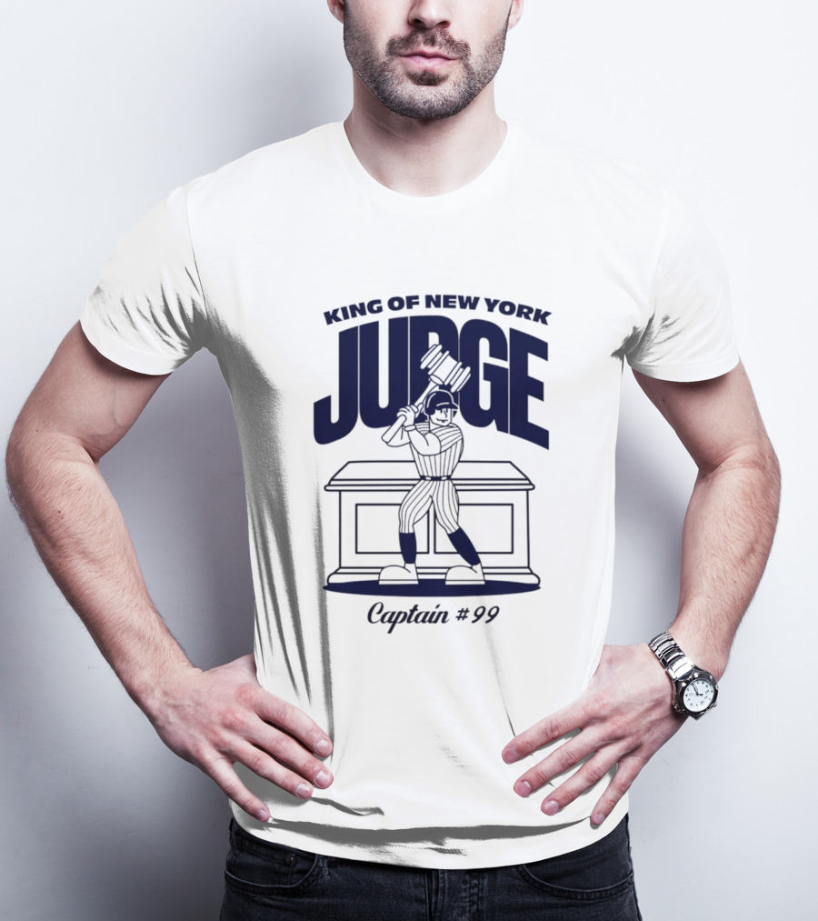 King Of New York Judge Captain #99 Toddler Yankees Superstar Cartoon T-Shirt