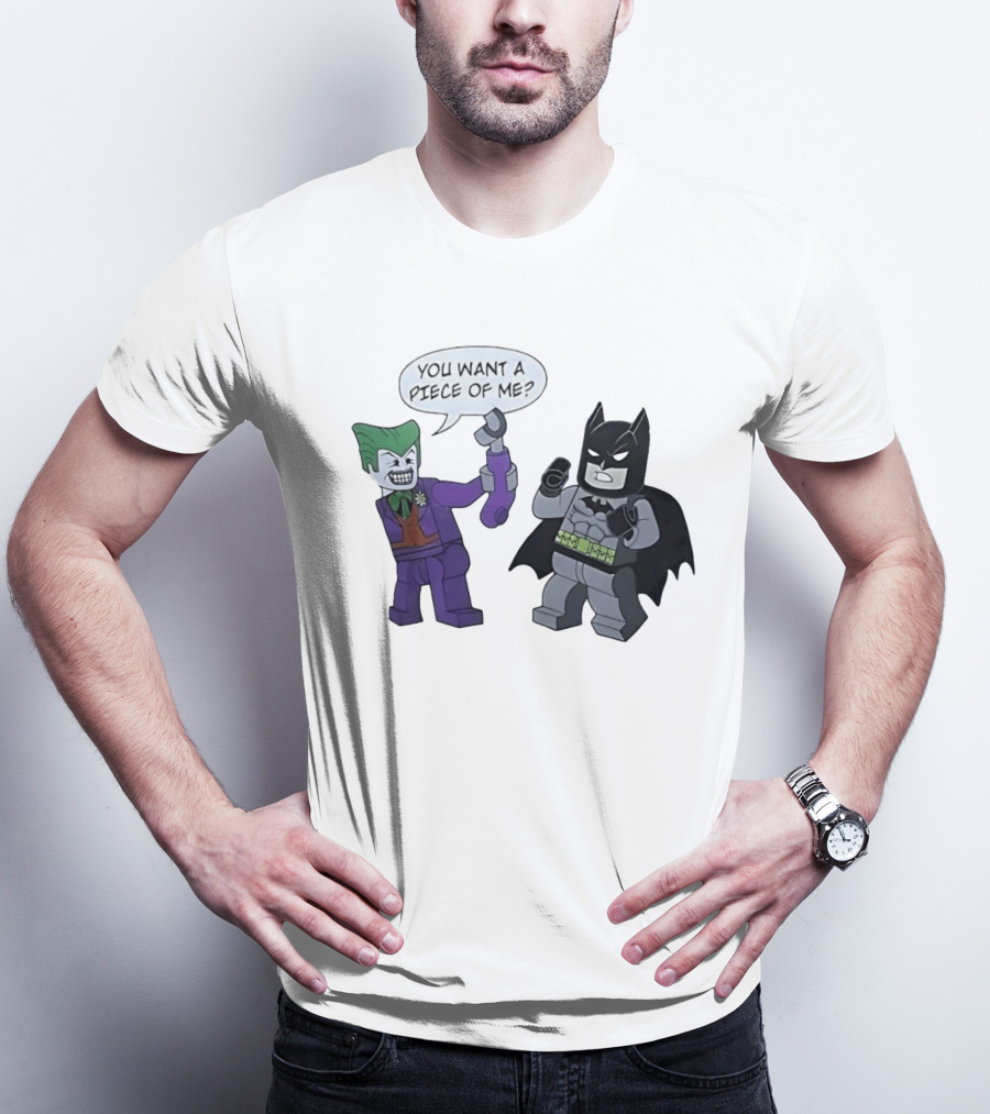 Lego Batman Vs Joker You Want A Piece Of Me Confrontation T-Shirt