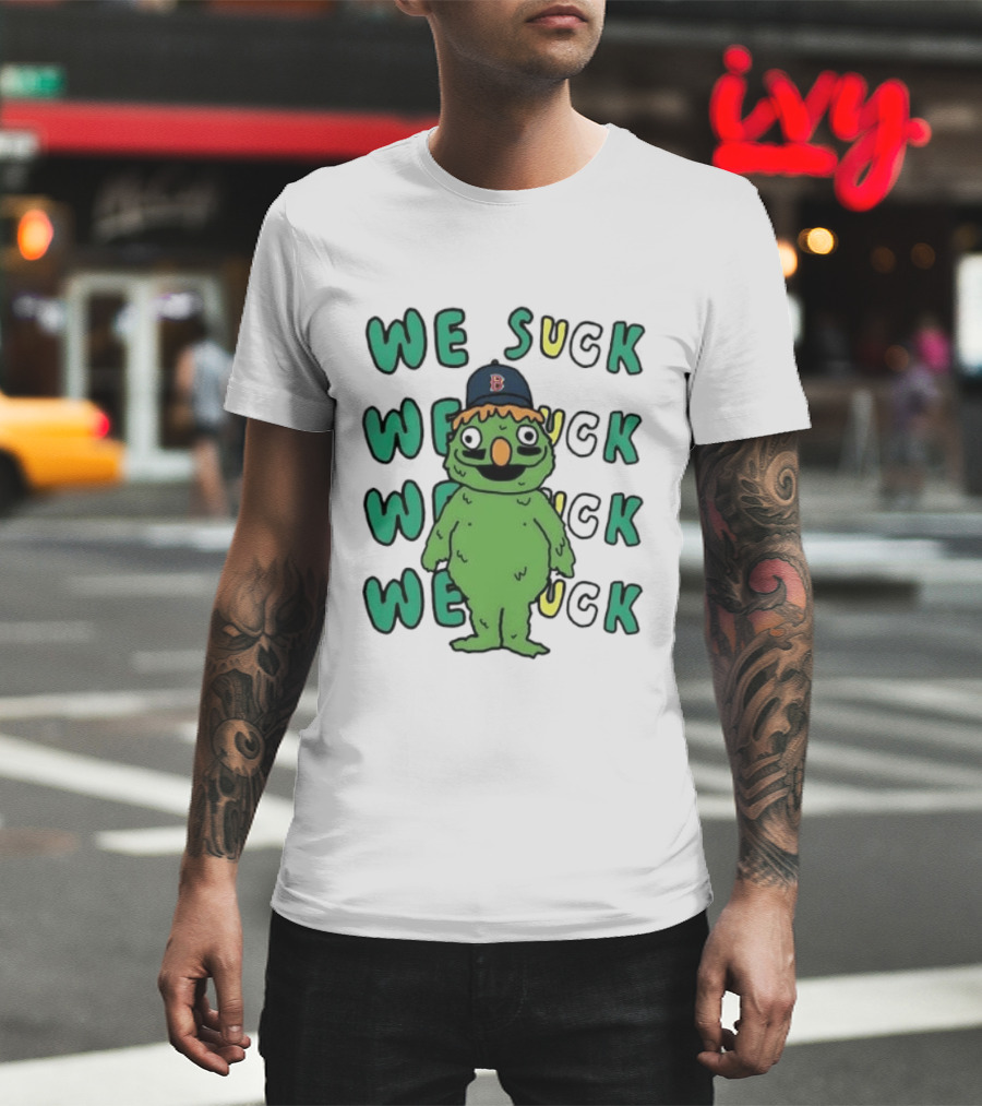Boston Red Sox We Suck Mascot Fan Humor T-Shirt
