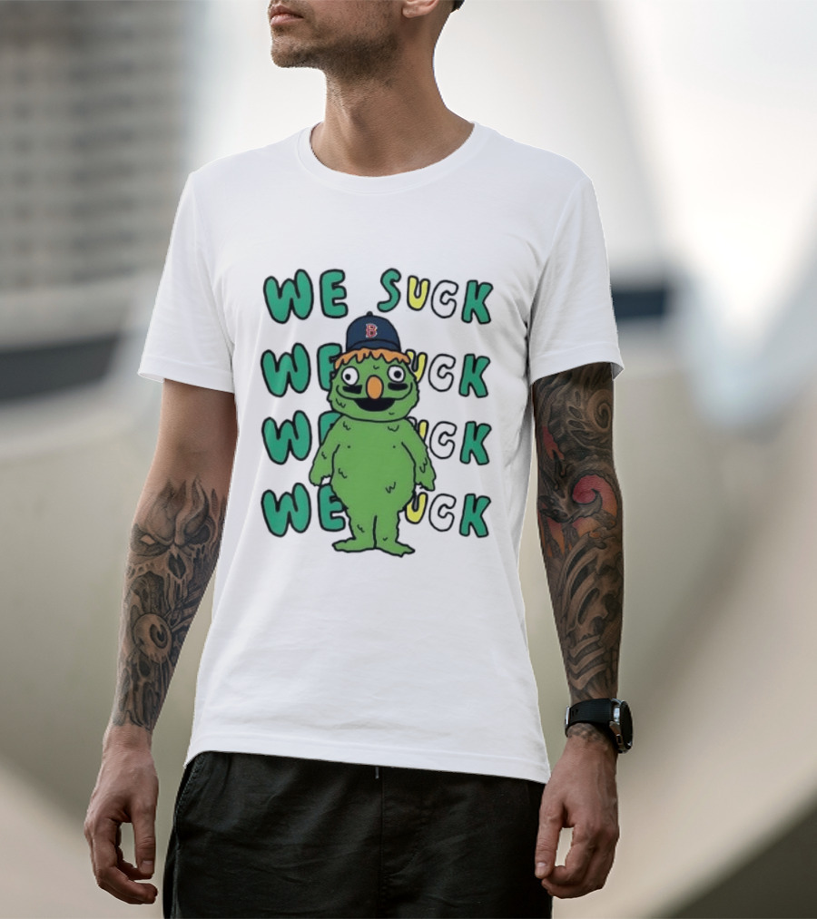 Boston Red Sox We Suck Mascot Fan Humor T-Shirt