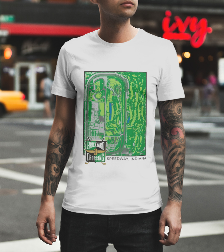 Brickyard Crossing Speedway Indiana Map Instant T-Shirt