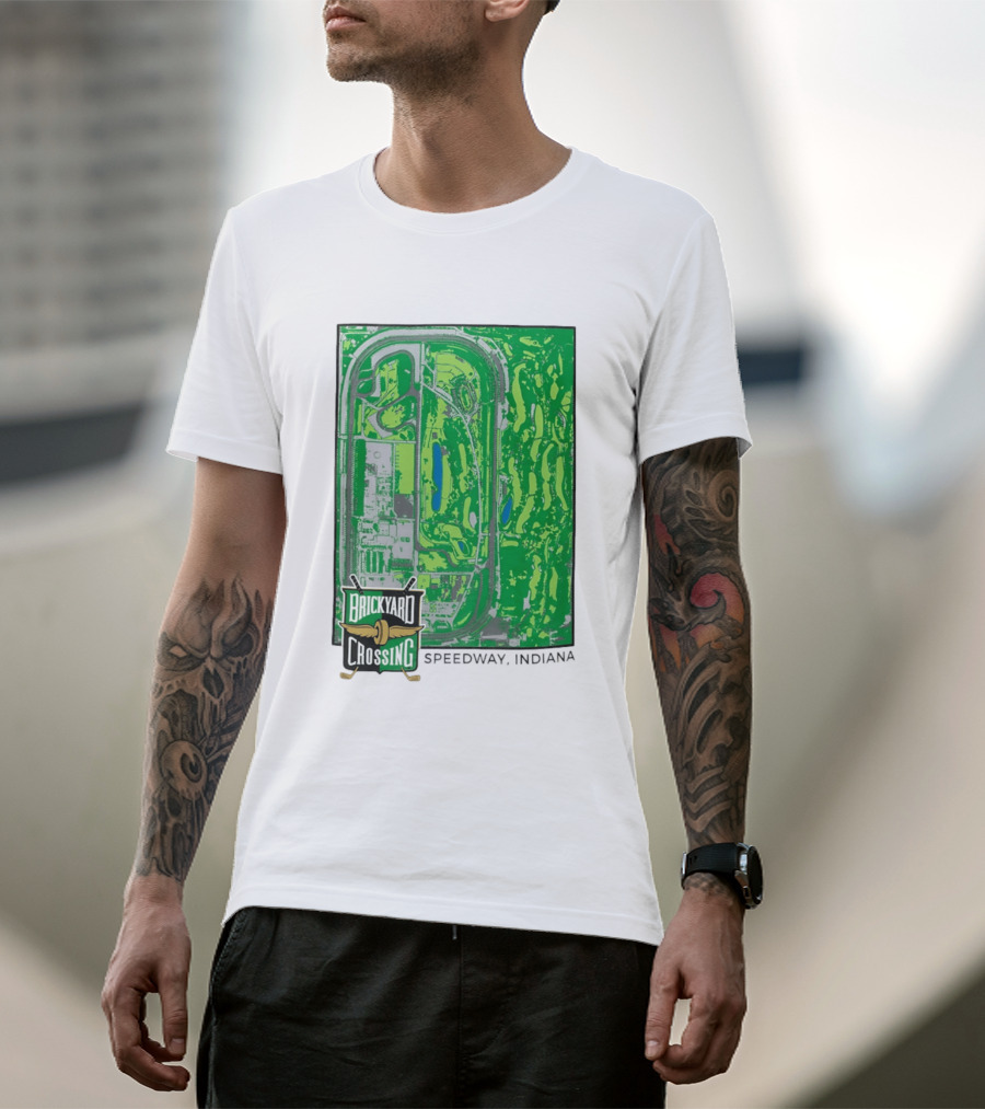 Brickyard Crossing Speedway Indiana Map Instant T-Shirt