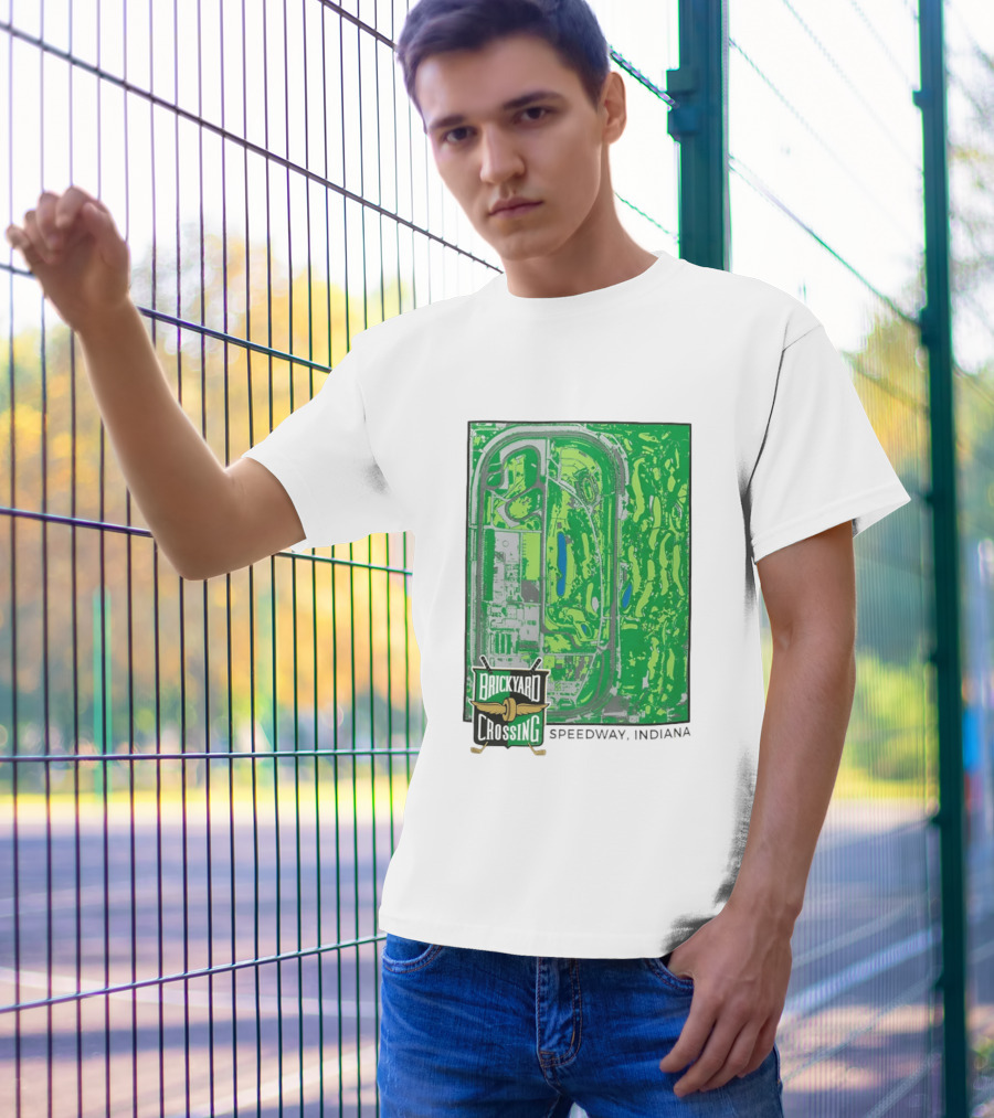Brickyard Crossing Speedway Indiana Map Instant T-Shirt