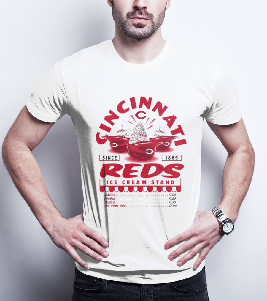 Cincinnati Reds Ice Cream Stand Since 1869 Baseball Nostalgia T-Shirt