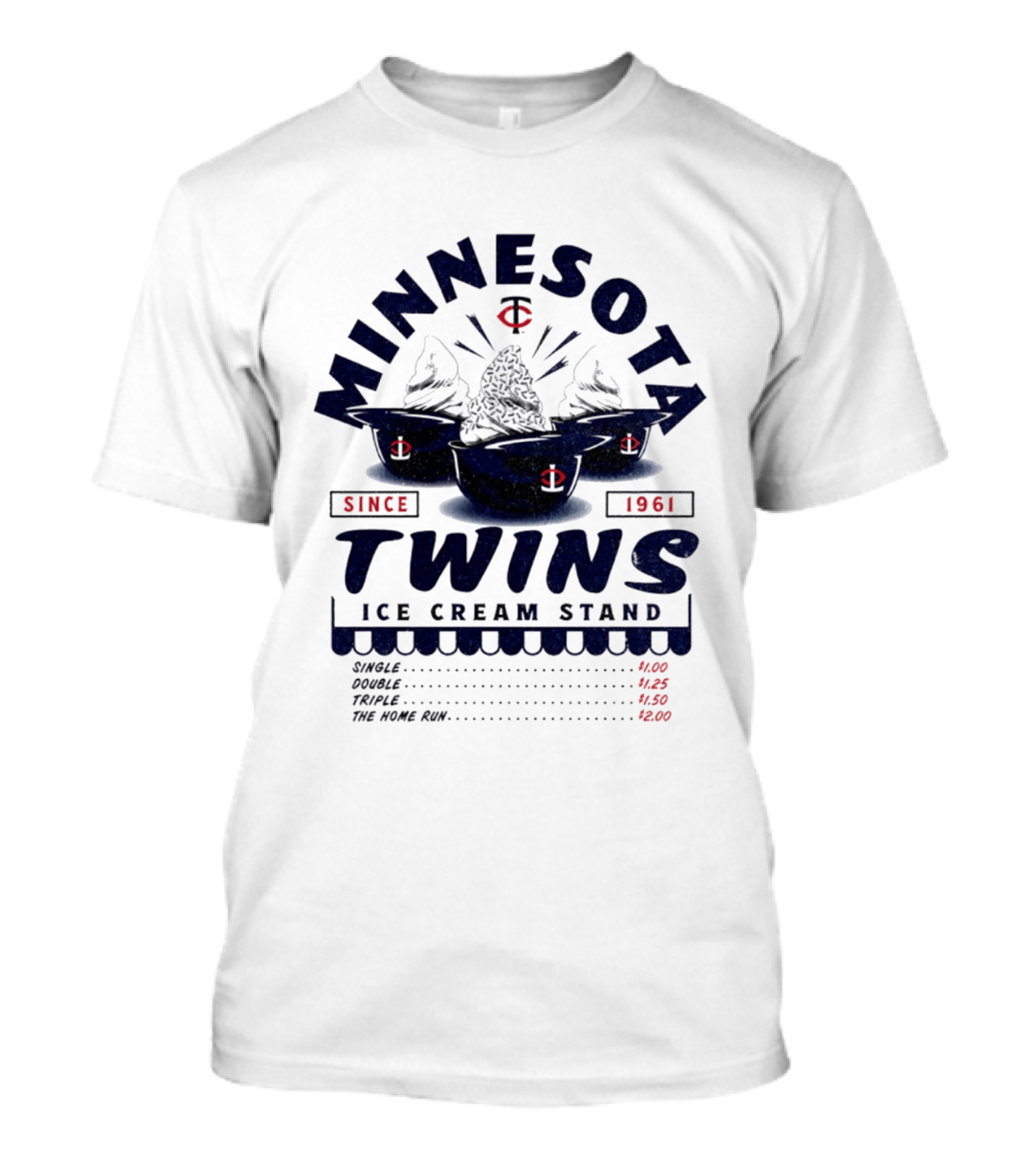 Minnesota Twins Ice Cream Stand Since 1961 Baseball Team Cups And Prices T-Shirt