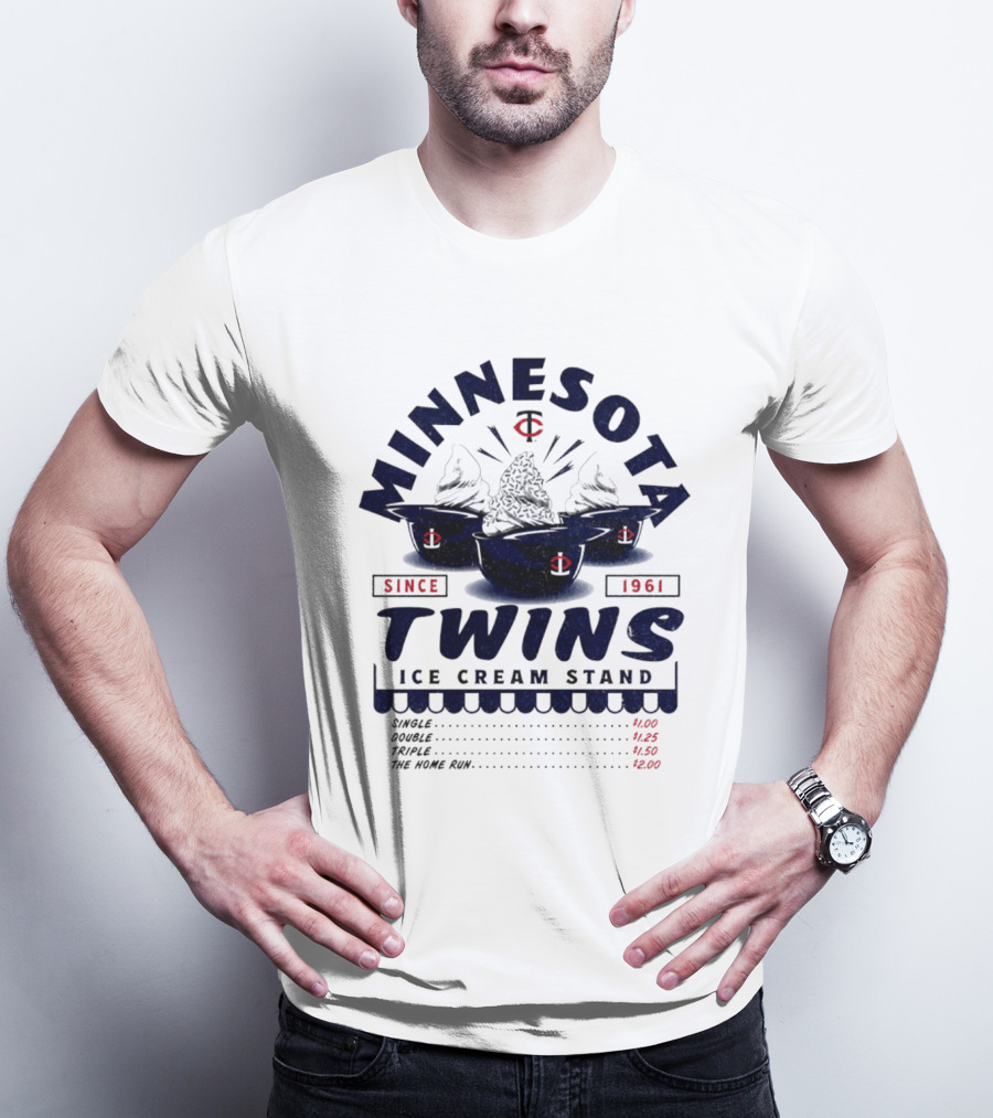 Minnesota Twins Ice Cream Stand Since 1961 Baseball Team Cups And Prices T-Shirt