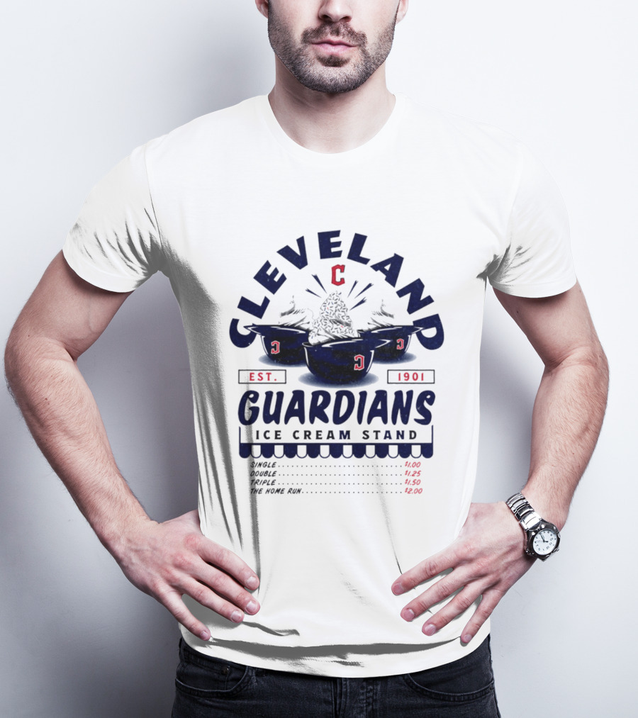 Cleveland Guardians Ice Cream Stand Est. 1901 Baseball Team Iconic Treats T-Shirt
