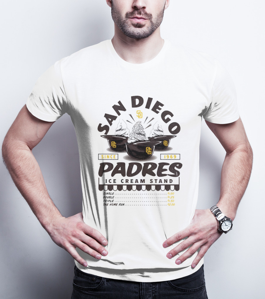 San Diego Padres Ice Cream Stand Since 1969 Baseball T-Shirt