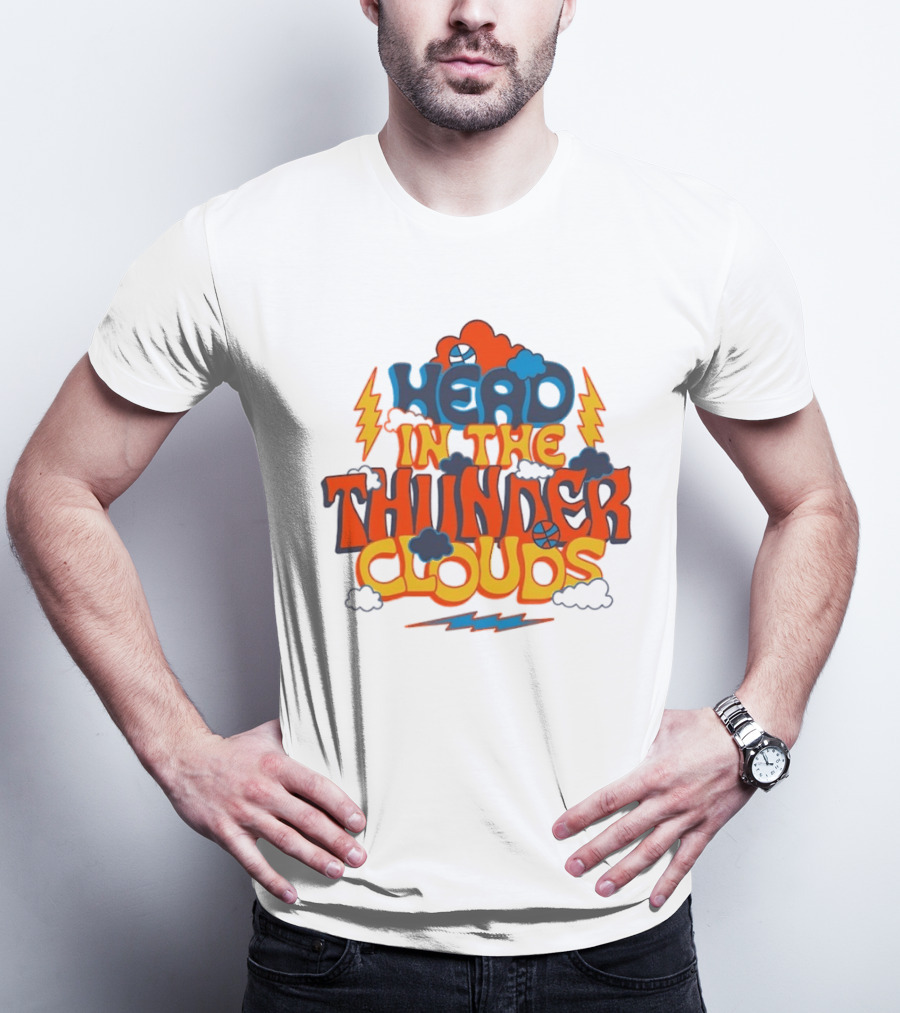 Head In The Thunder Clouds Basketball Lightning Thunderstorms T-Shirt
