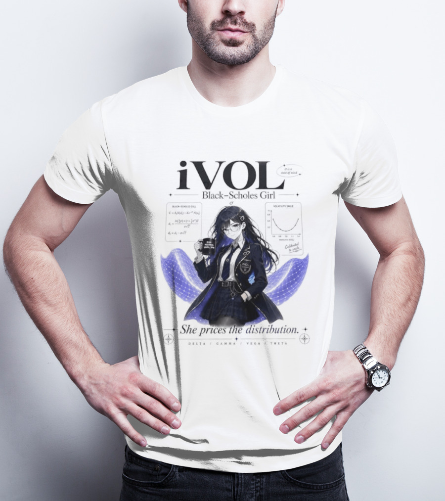 IVol Black Scholes Girl She Prices The Distribution Statistics Math Finance Chart T-Shirt