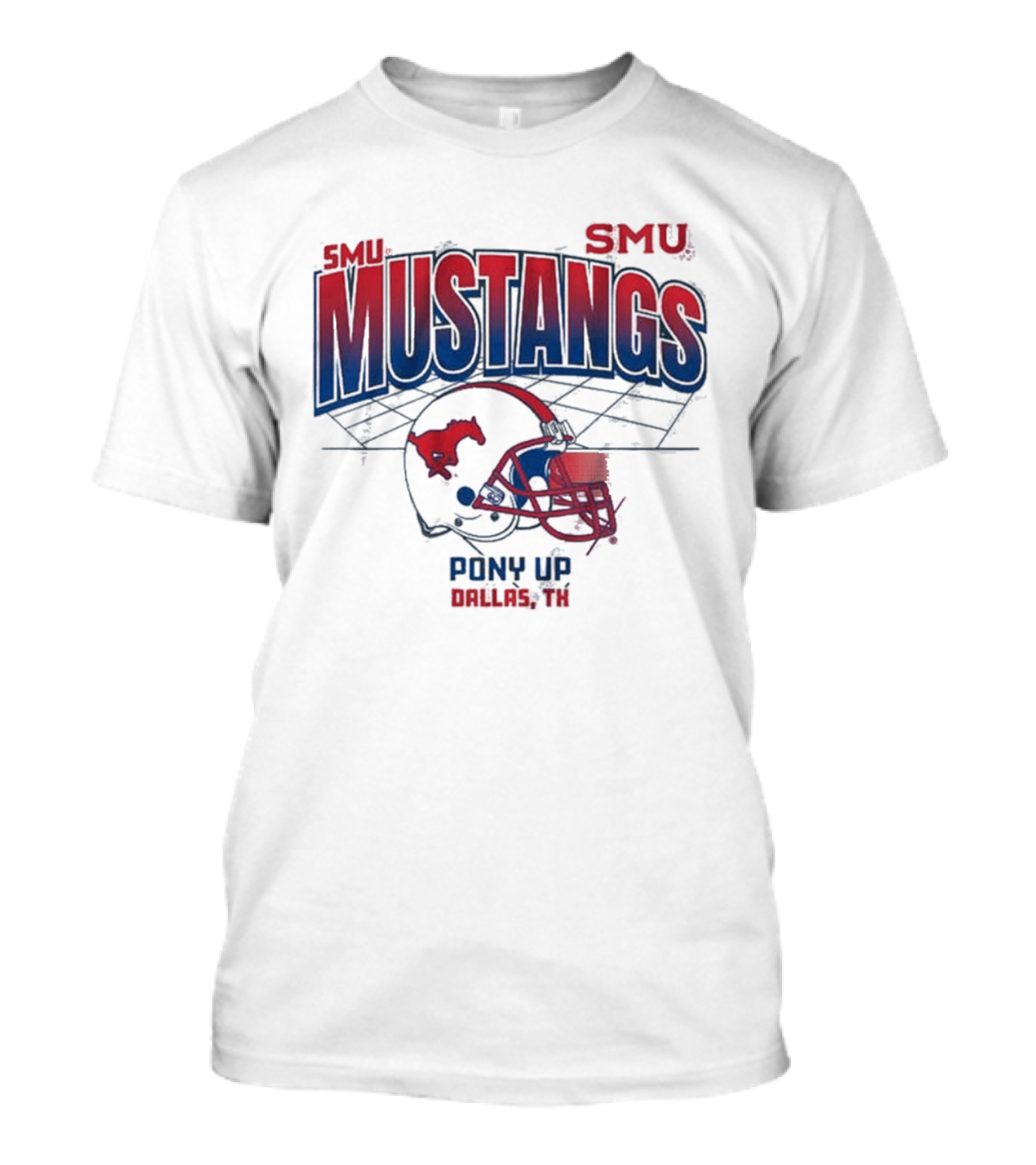 SMU Mustangs Pony Up Dallas Texas Football Helmet T-Shirt