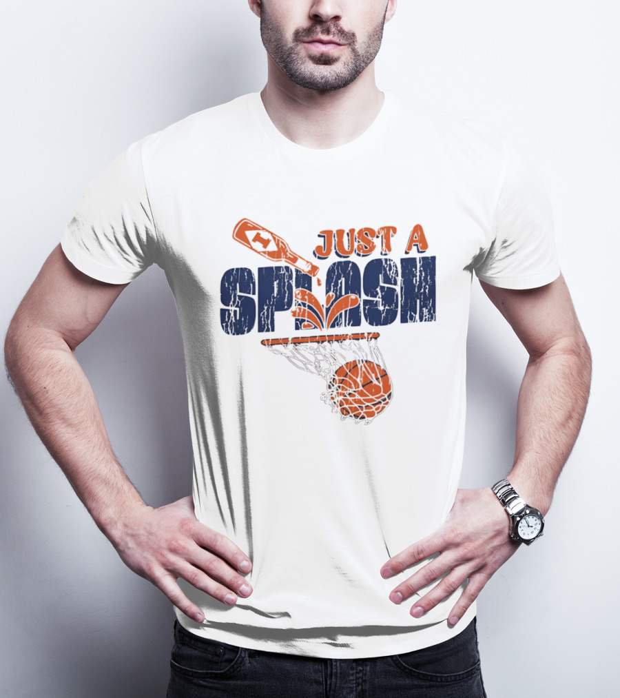 University Of Illinois Illini NCAA Basketball Just A Splash Net And Ball Motif T-Shirt