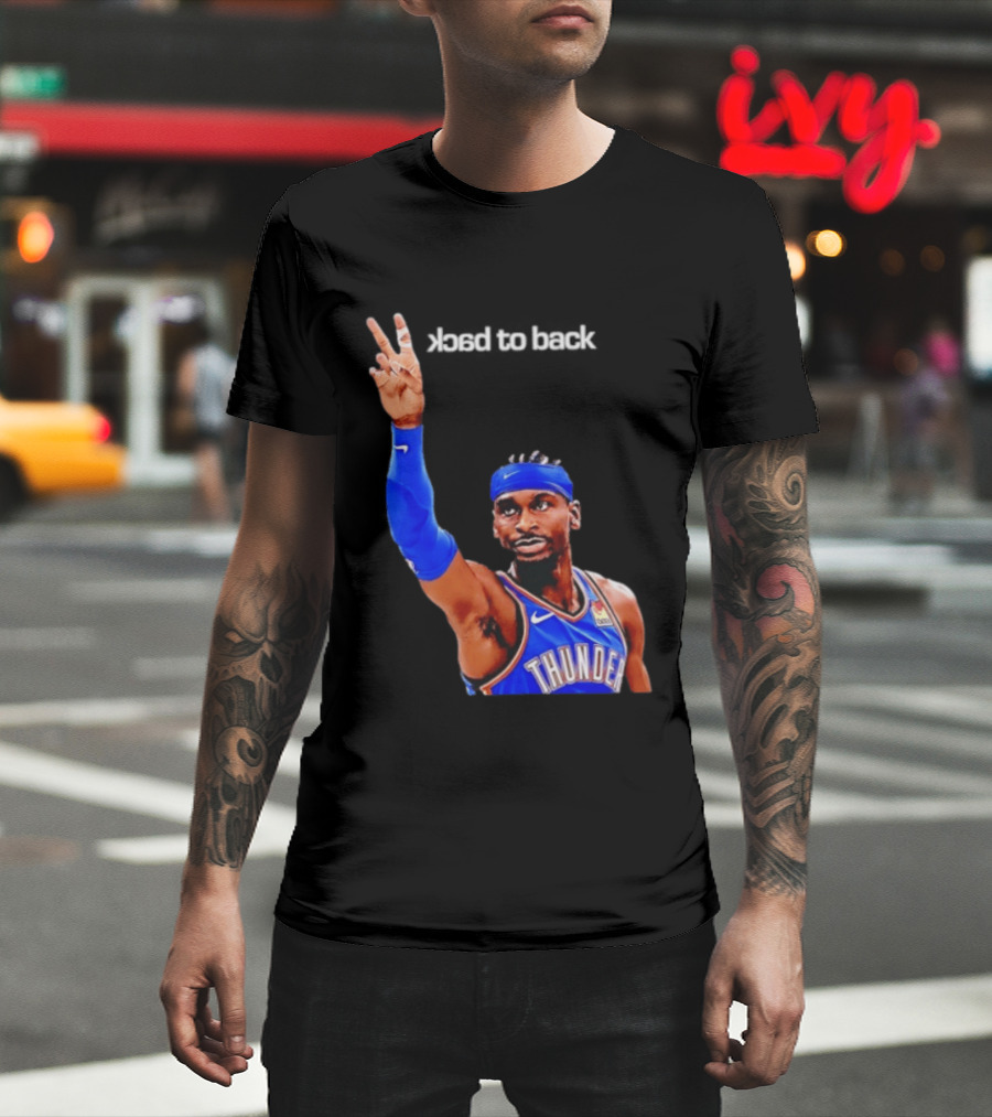 Shai Gilgeous Alexander Back To Back 2025 26 Kia NBA MVP Thunder T-Shirt