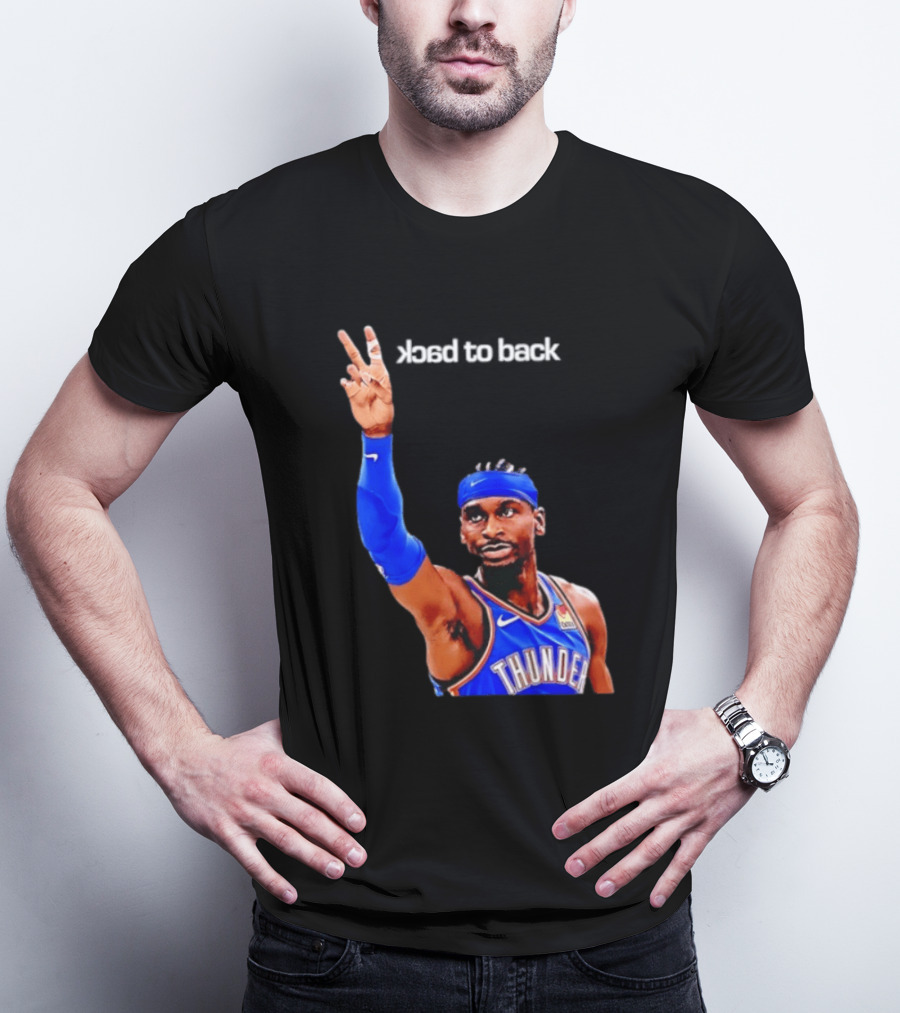 Shai Gilgeous Alexander Back To Back 2025 26 Kia NBA MVP Thunder T-Shirt