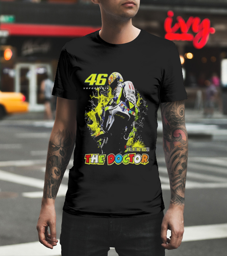 Valentino Rossi 46 VR46 The Doctor Motorcycle Racing T-Shirt