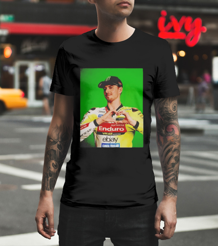 Valentino Rossi Motogp Legend Heart Sign VR46 Enduro Racing Yellow T-Shirt