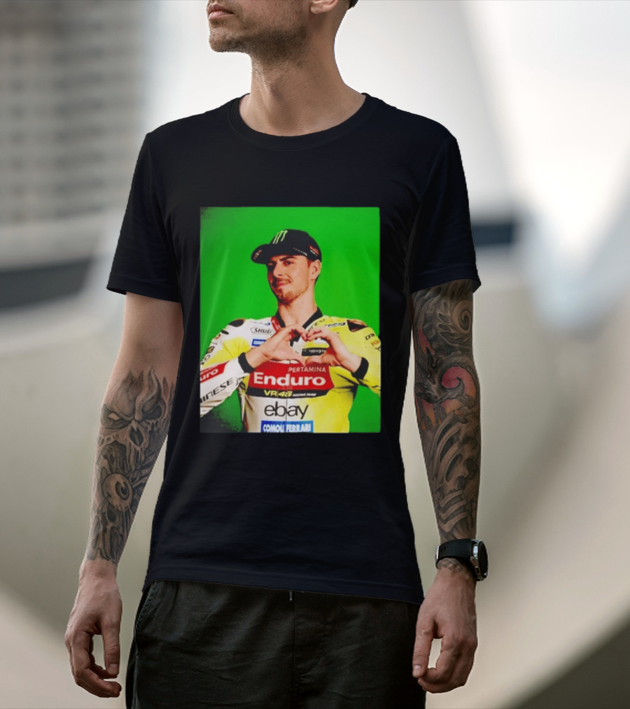 Valentino Rossi Motogp Legend Heart Sign VR46 Enduro Racing Yellow T-Shirt