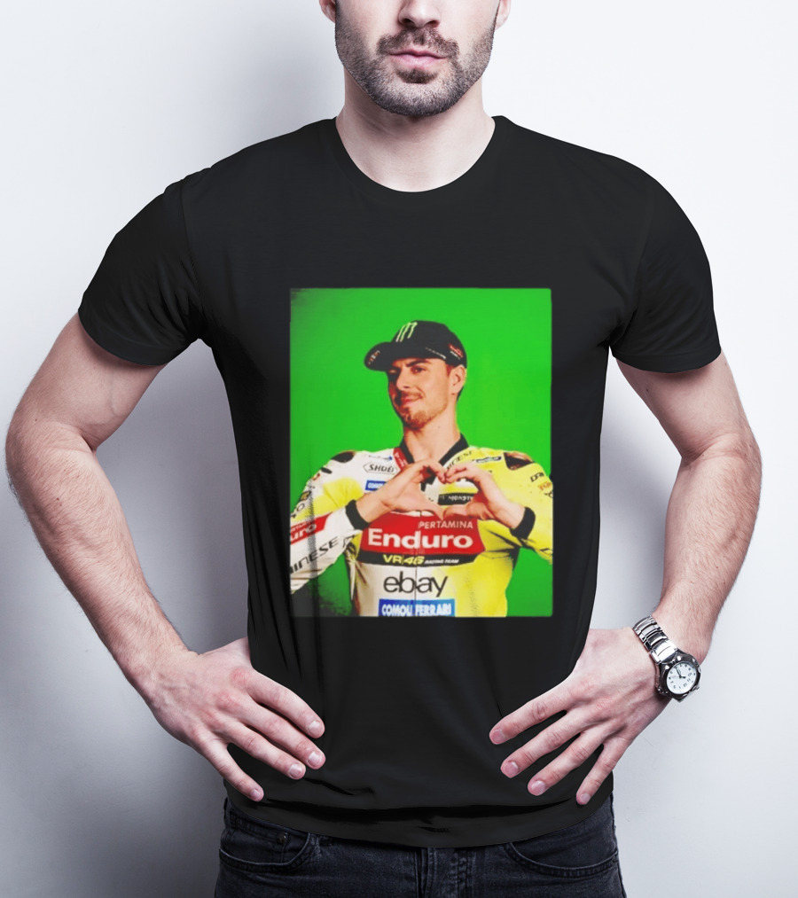 Valentino Rossi Motogp Legend Heart Sign VR46 Enduro Racing Yellow T-Shirt