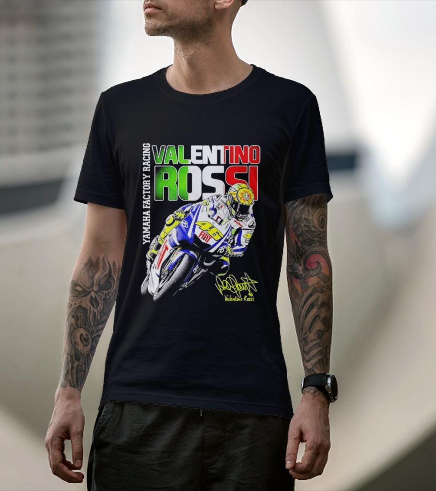 Valentino Rossi Yamaha Factory Racing Motogp Fiat Racing T-Shirt