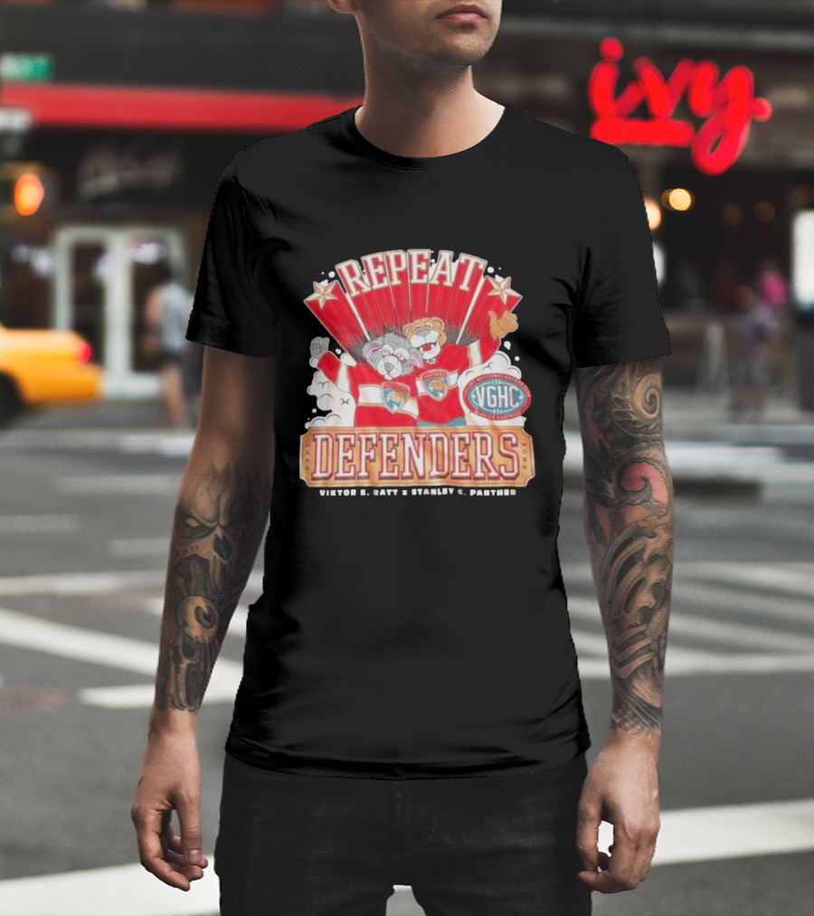 Repeat Defenders Hard Work Viktor E Ratt Stanley C Panther VGHC T-Shirt