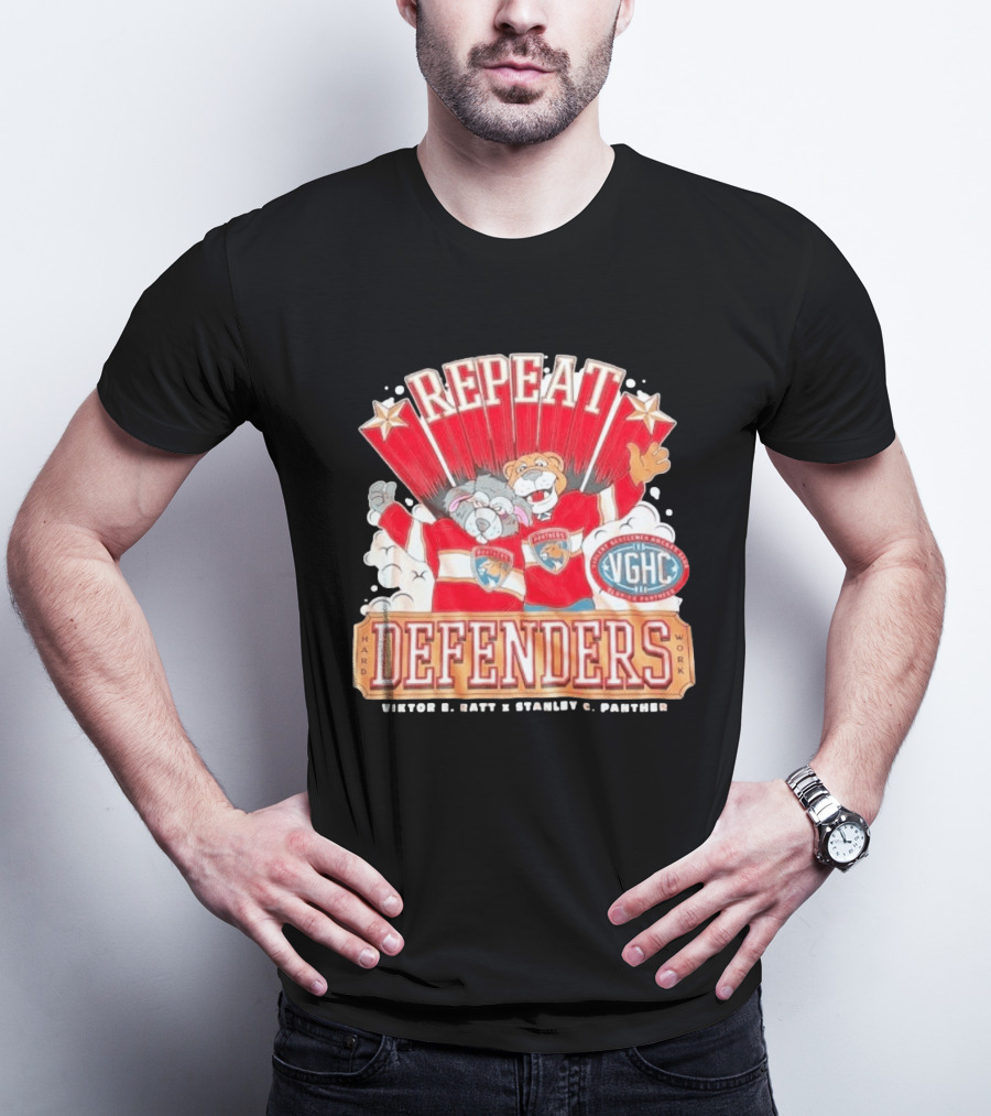 Repeat Defenders Hard Work Viktor E Ratt Stanley C Panther VGHC T-Shirt