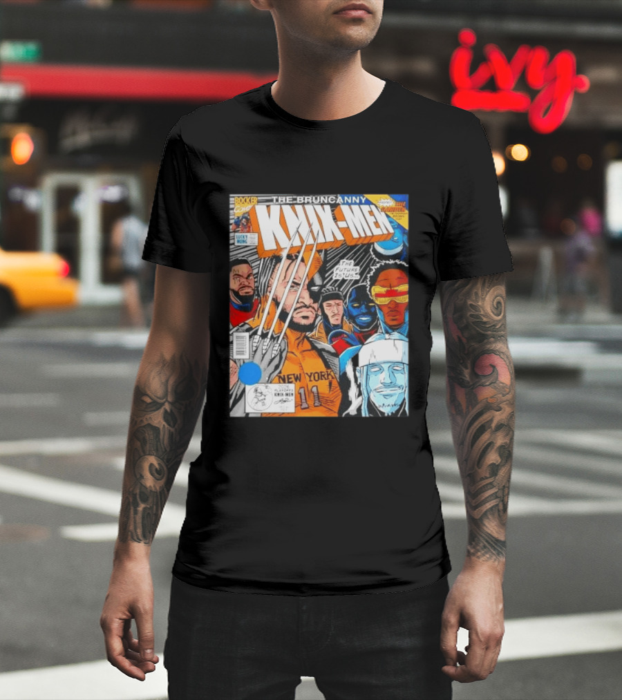 Jalen Brunson New York Bruncanny Knix Men Comic Knicks T-Shirt