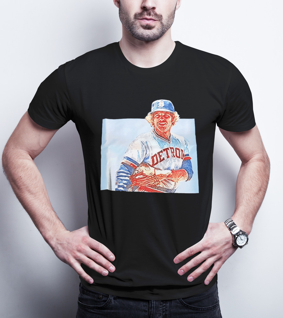 Detroit Tigers Mark Fidrych Vintage Baseball T-Shirt